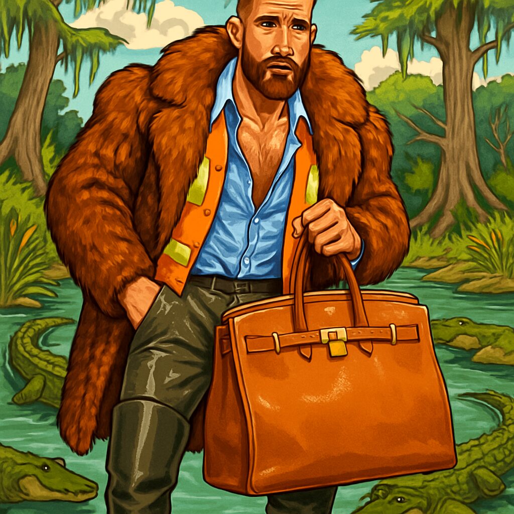 Travis Kelce models head-to-toe fur (and a huge Birkin bag) in the Florida heat for GQ - Herald ...