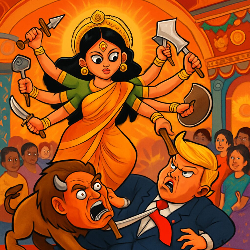 India has a festival where a Hindu goddess slays a demon. This year the ...