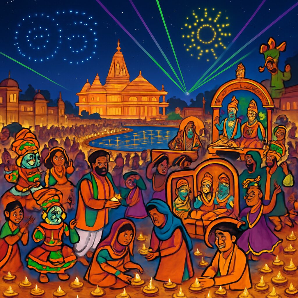 Millions of Diwali lamps light up Indian town to set new world record ...