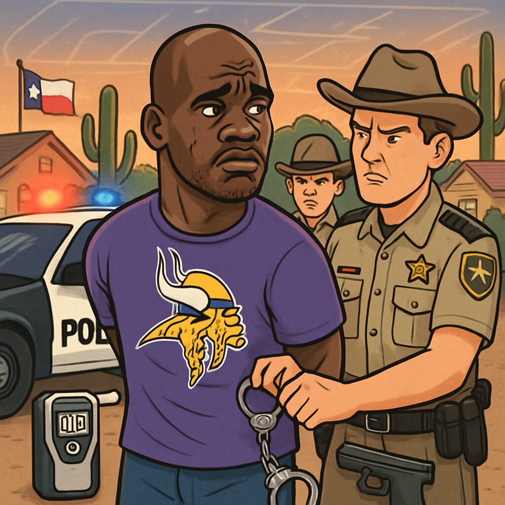 Former NFL player Adrian Peterson arrested on DWI and gun charges in ...