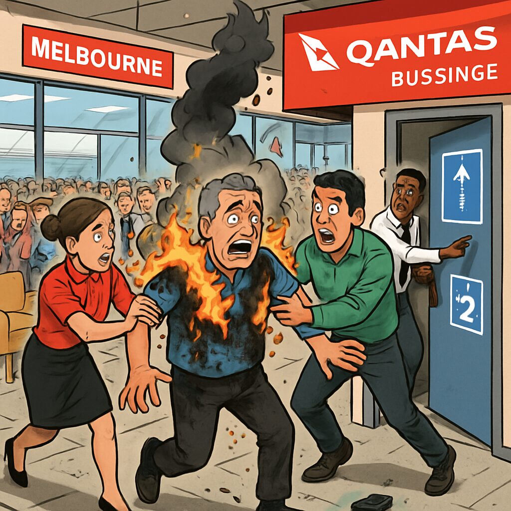 Man catches fire after power bank overheats at Melbourne airport lounge ...