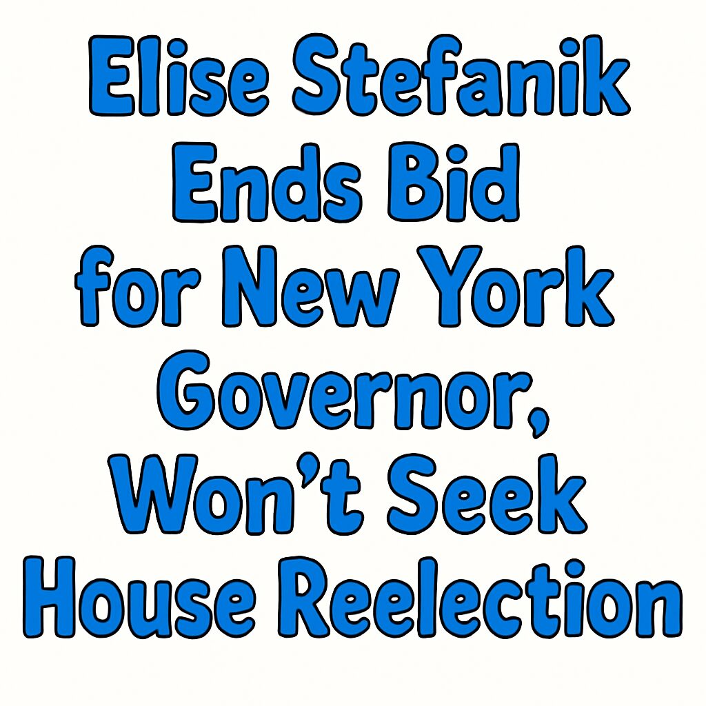 Elise Stefanik Ends Bid for New York Governor, Won’t Seek House ...