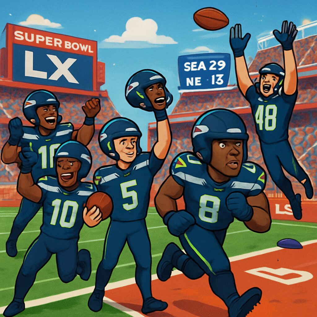 Sam Darnold throws first TD of Super Bowl LX to AJ Barner - Herald Times