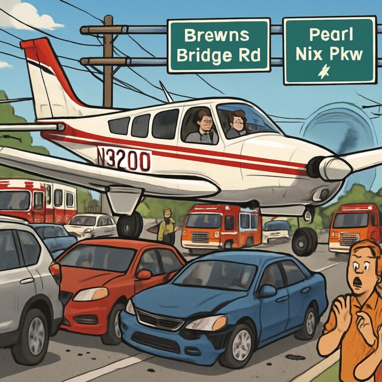 Small Plane Makes Emergency Landing on Busy Georgia Road, Striking ...